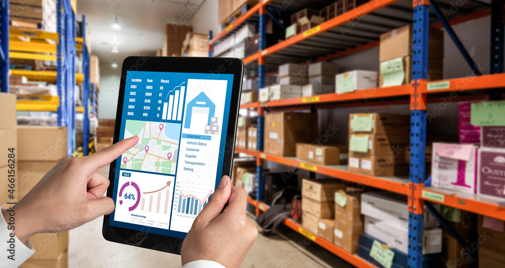Warehouse management innovative software in computer for real time ...