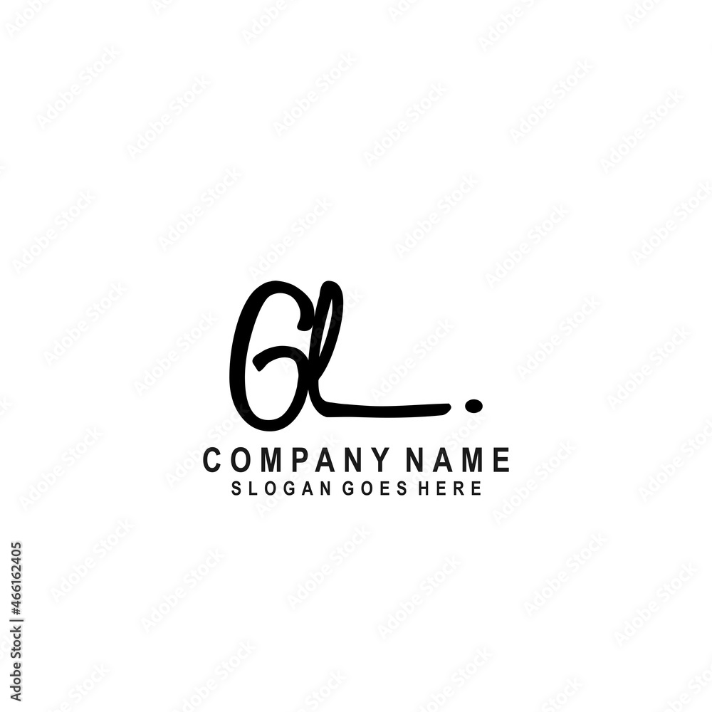 Initial letter GL Signature handwriting Logo Vector Stock Vector ...