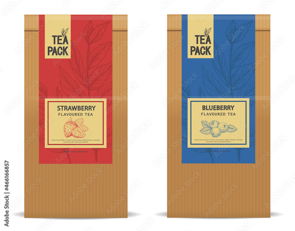 Vector Packaging Design Layout. Template for Tea or Coffee Packaging ...