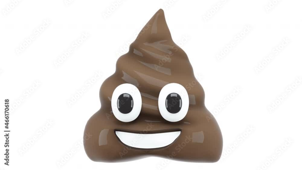 Cheerful smiley 3d render turd. Symbol of dirty smelly deeds and total ...