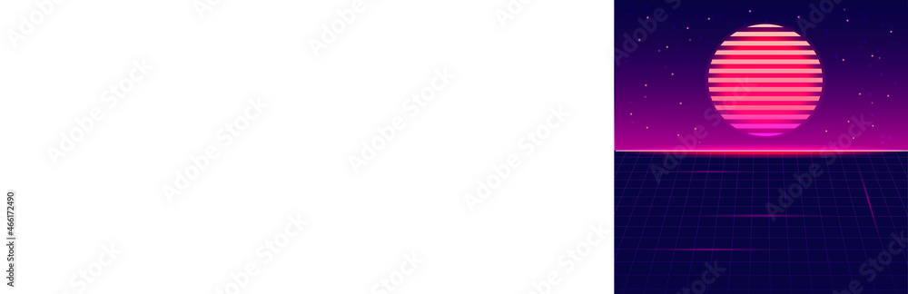 80s Retro Sci-Fi Background. Digital retro wireframe landscape . Retro ...