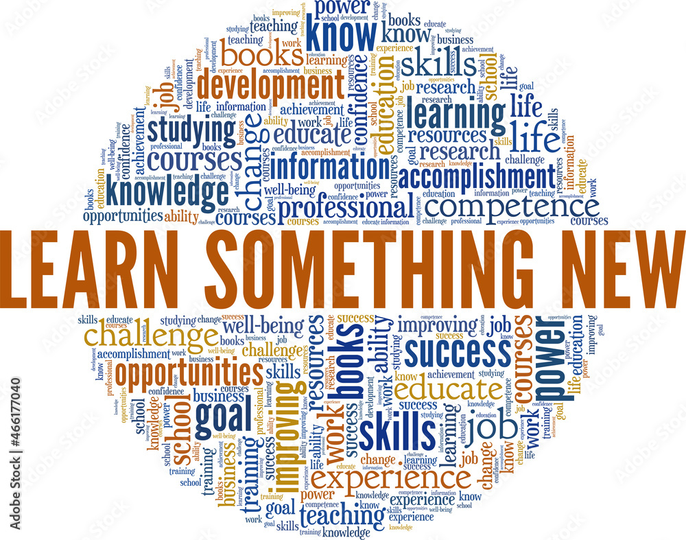 Learn Something New vector illustration word cloud isolated on white ...