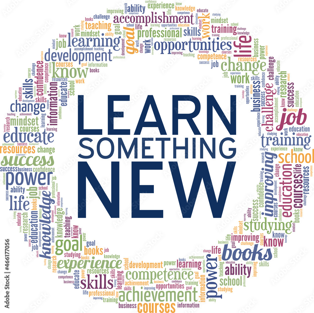Learn Something New vector illustration word cloud isolated on white ...