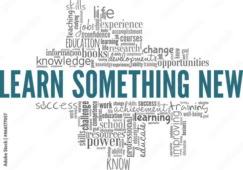 Learn Something New vector illustration word cloud isolated on white ...