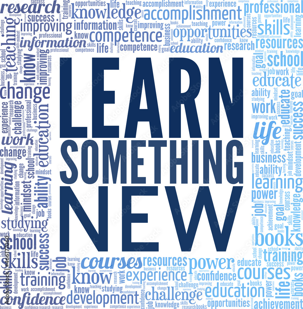 Learn Something New vector illustration word cloud isolated on white ...