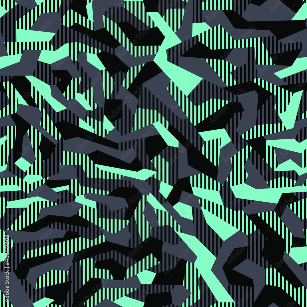 Geometric camouflage seamless pattern. Abstract modern military camo ...