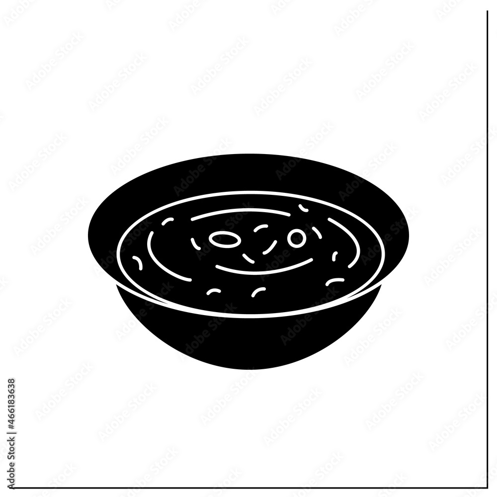 Congee glyph icon. Simple traditional Chinese breakfast rice porridge ...