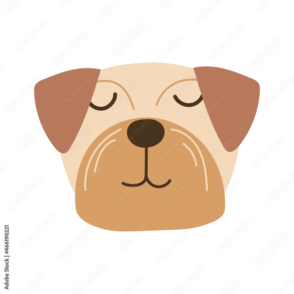 Dog Face Portrait. Vector illustration. Stock Vector | Adobe Stock