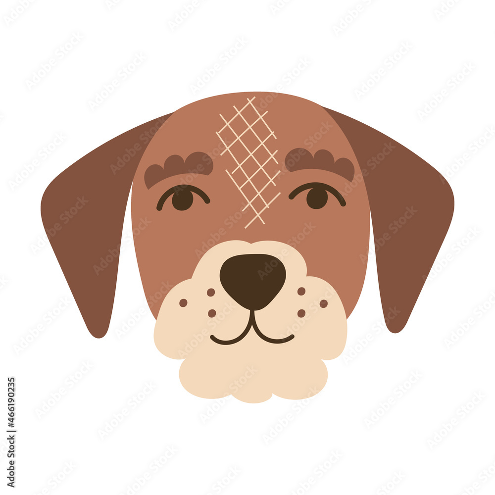 Dog Face Portrait. Vector illustration. Stock Vector | Adobe Stock