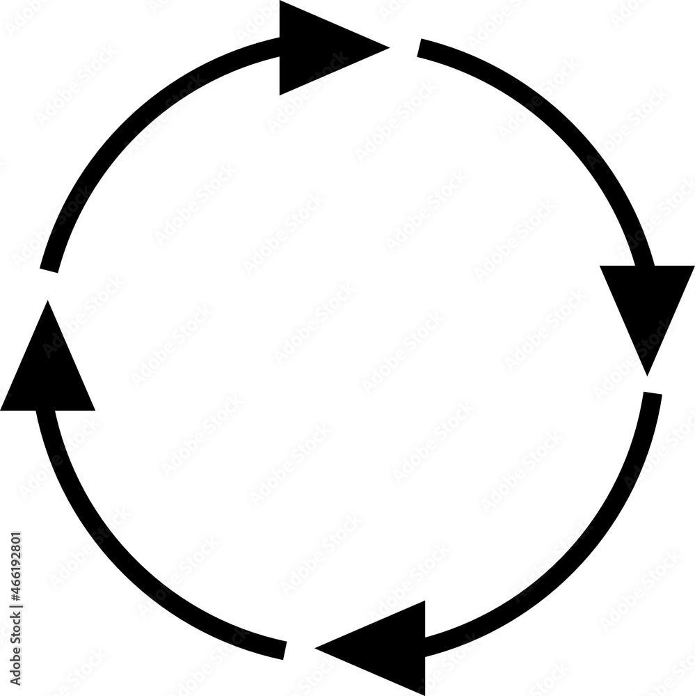 Four arrows. Circle rotation icon vector. Circle arrow icon for your ...
