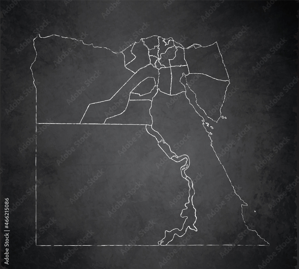 Egypt map administrative division, separates regions, design card ...