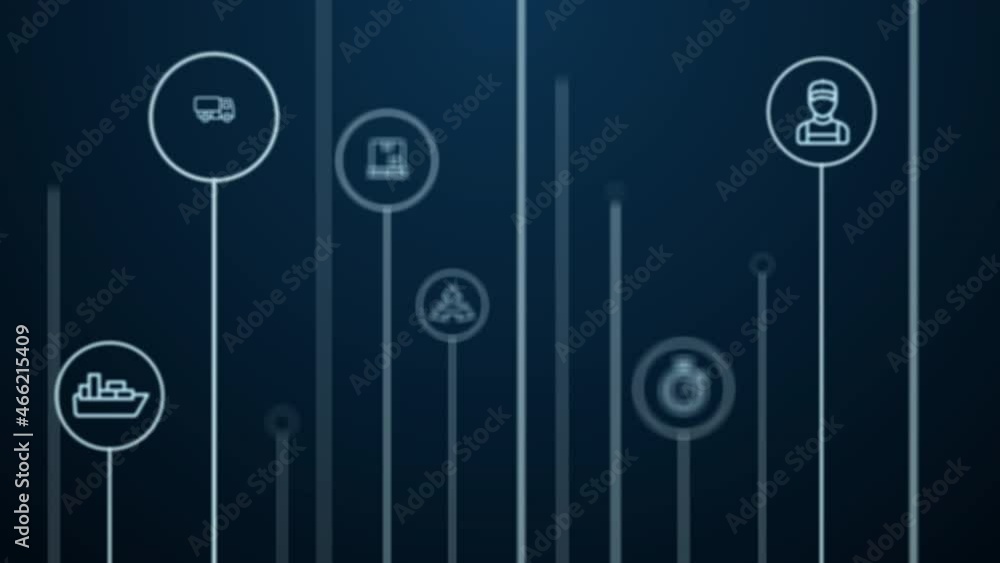 4K Abstract animation. Global logistic, distribution, delivery service ...