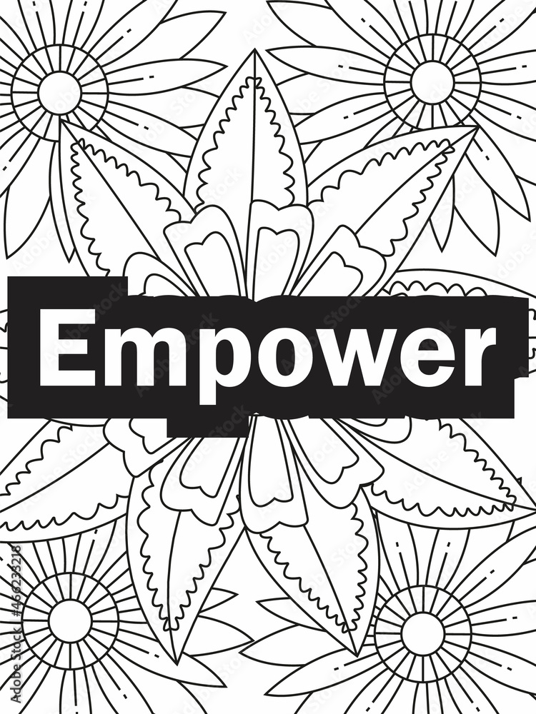Inspirational Words Coloring page. Vector illustration. Stock Vector ...