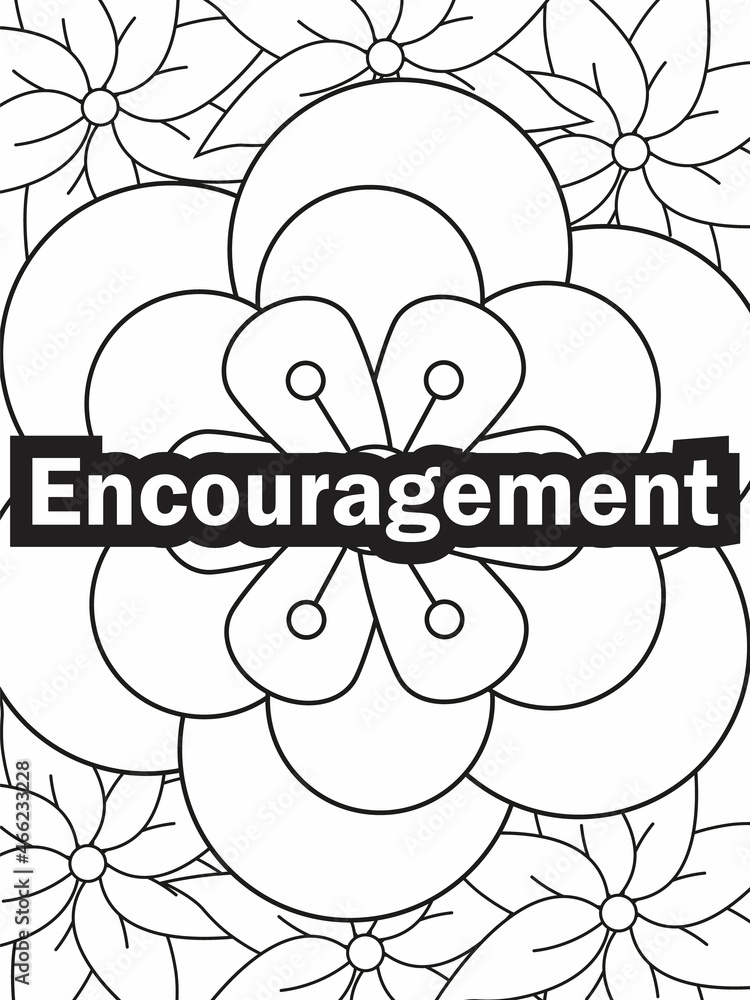 Inspirational Words Coloring page. Vector illustration. Stock Vector ...