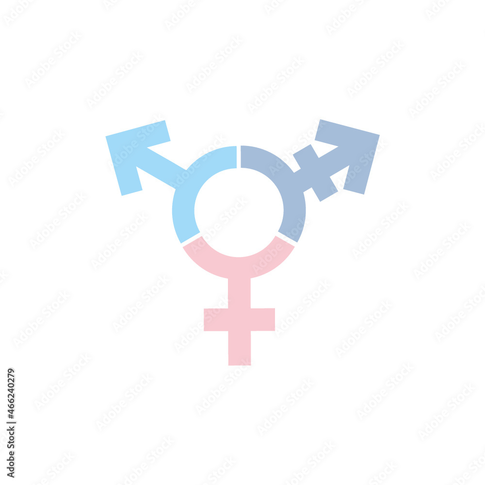 transgender, gender symbol illustration man woman divers diversity ...