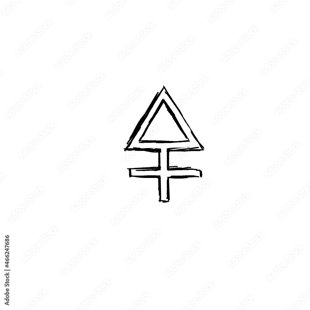 sulfur alchemical symbol (sketch) Stock Illustration | Adobe Stock