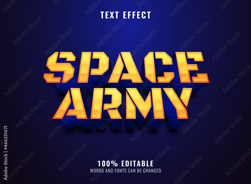 fantasy space army text effect perfect for game logo title Stock Vector ...