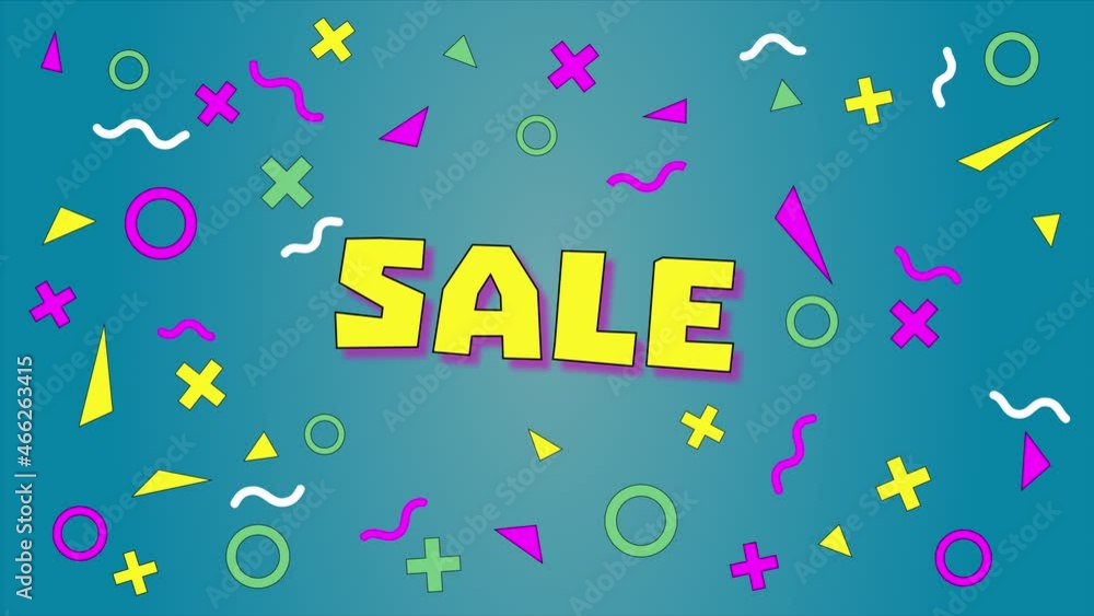 Colorful animation of a sale in cartoon style. Animated banner, sales ...