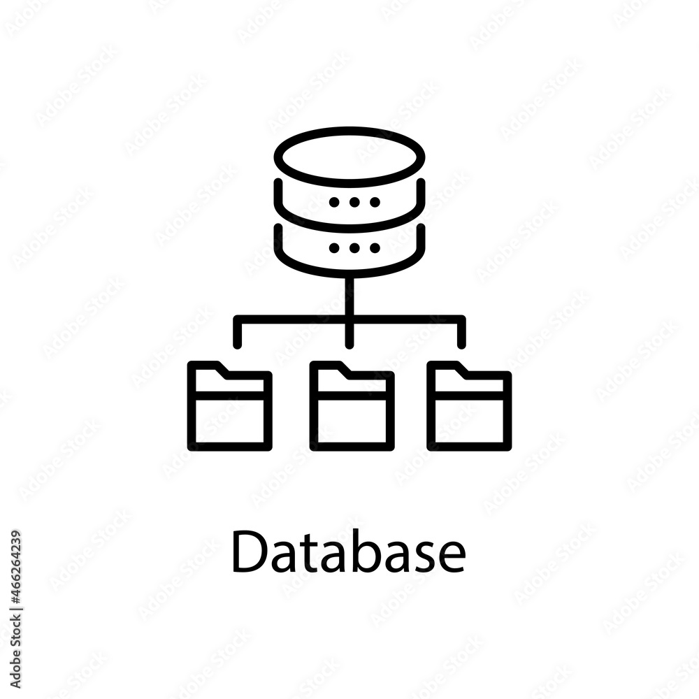 Database vector outline Icon Design illustration. Web Analytics Symbol ...