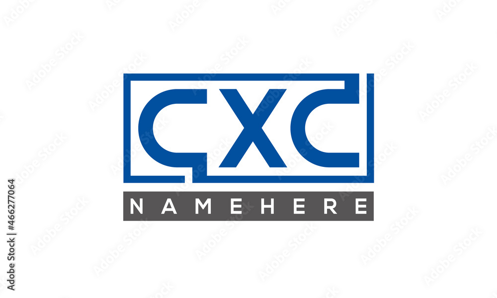 CXC Letters Logo With Rectangle Logo Vector Stock Vector | Adobe Stock