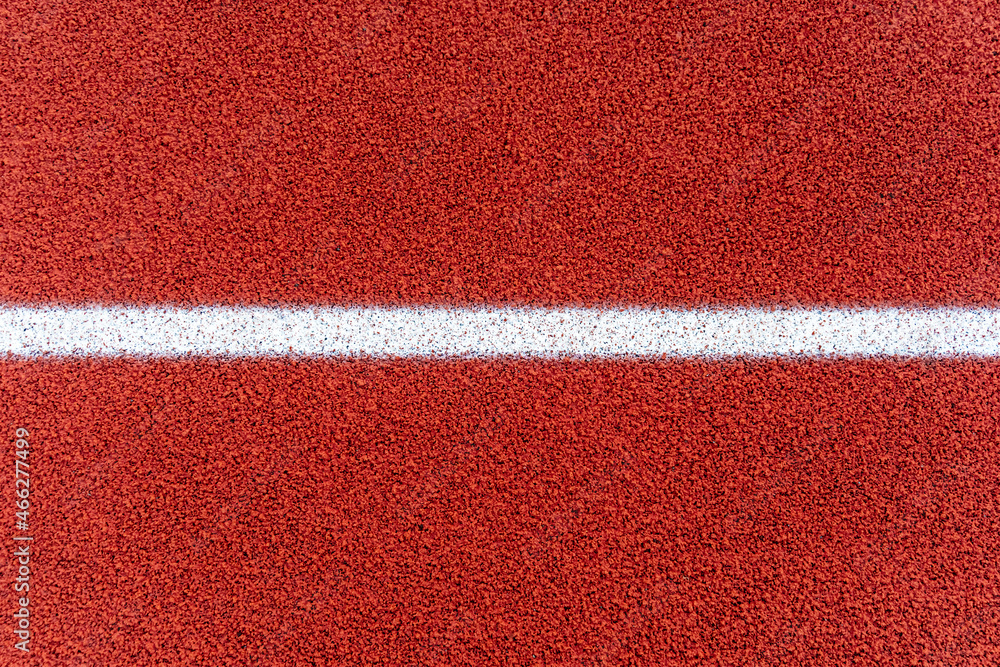 Athletics running rubber track texture with white line on stadium ...
