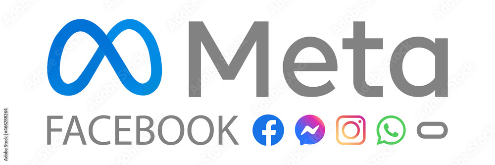 Meta logo. Meta, Facebook rebrand concept. Meta icon in blue color ...