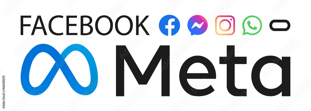 Meta logo. Meta, Facebook rebrand concept. Meta icon in blue color ...