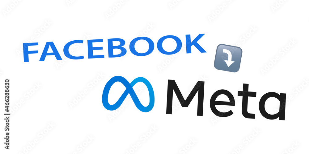 Meta logo. Meta, Facebook rebrand concept. Meta icon in blue color ...