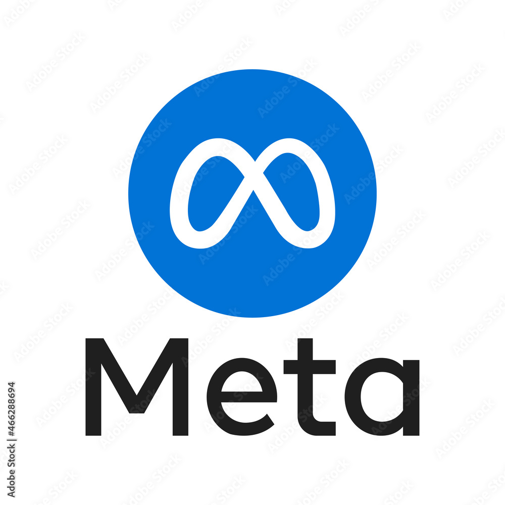 Meta logo. Meta, Facebook rebrand concept. Meta icon in blue color ...