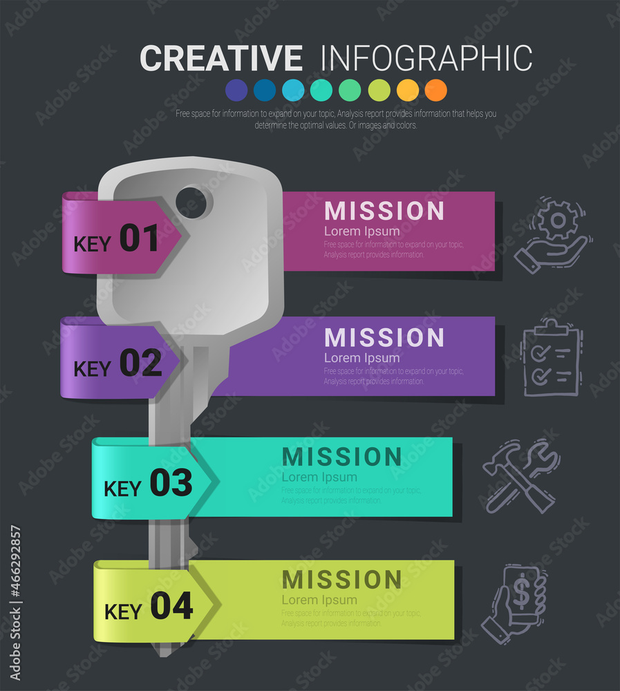 Key elements infographics design for Presentation business, can be used ...