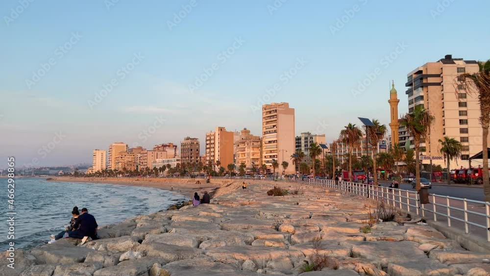 The city of Sidon in Lebanon. Sidon Sea Castle, built by the crusaders ...