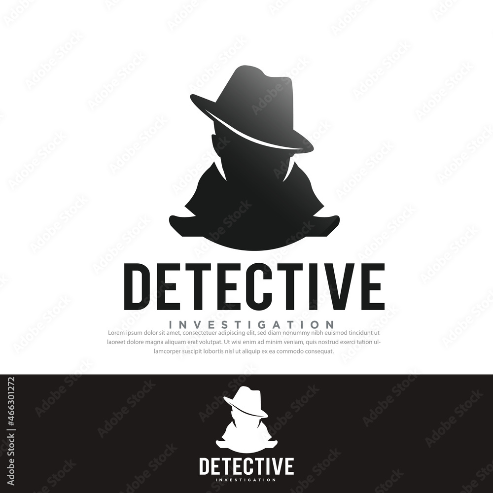 Detective template logo.investigation concept,criminal illustration ...