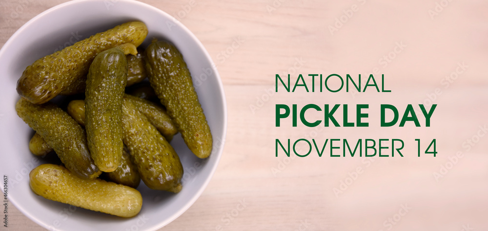National Pickle Day stock images. Pickled cucumbers in a bowl top view ...