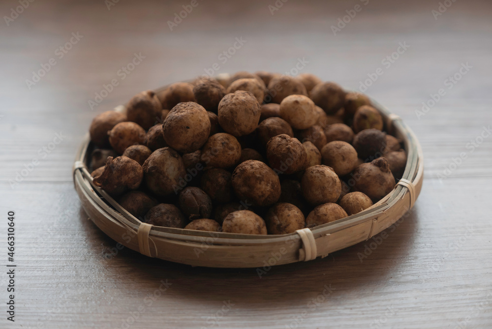 Bambara groundnut or Vigna subterranea which still covered with soil ...
