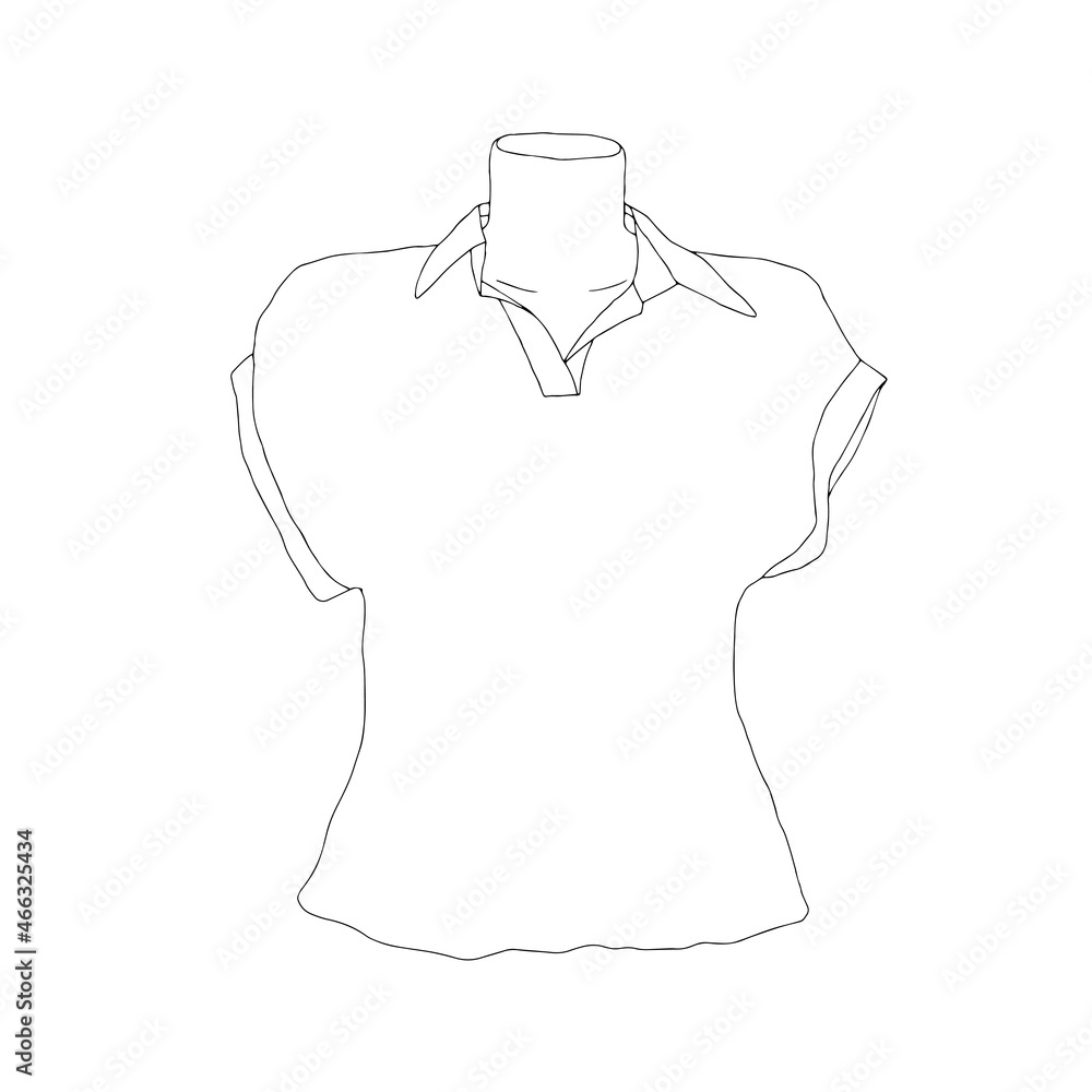 Beautiful hand-drawn fashion vector illustration of a lady's shirt for ...