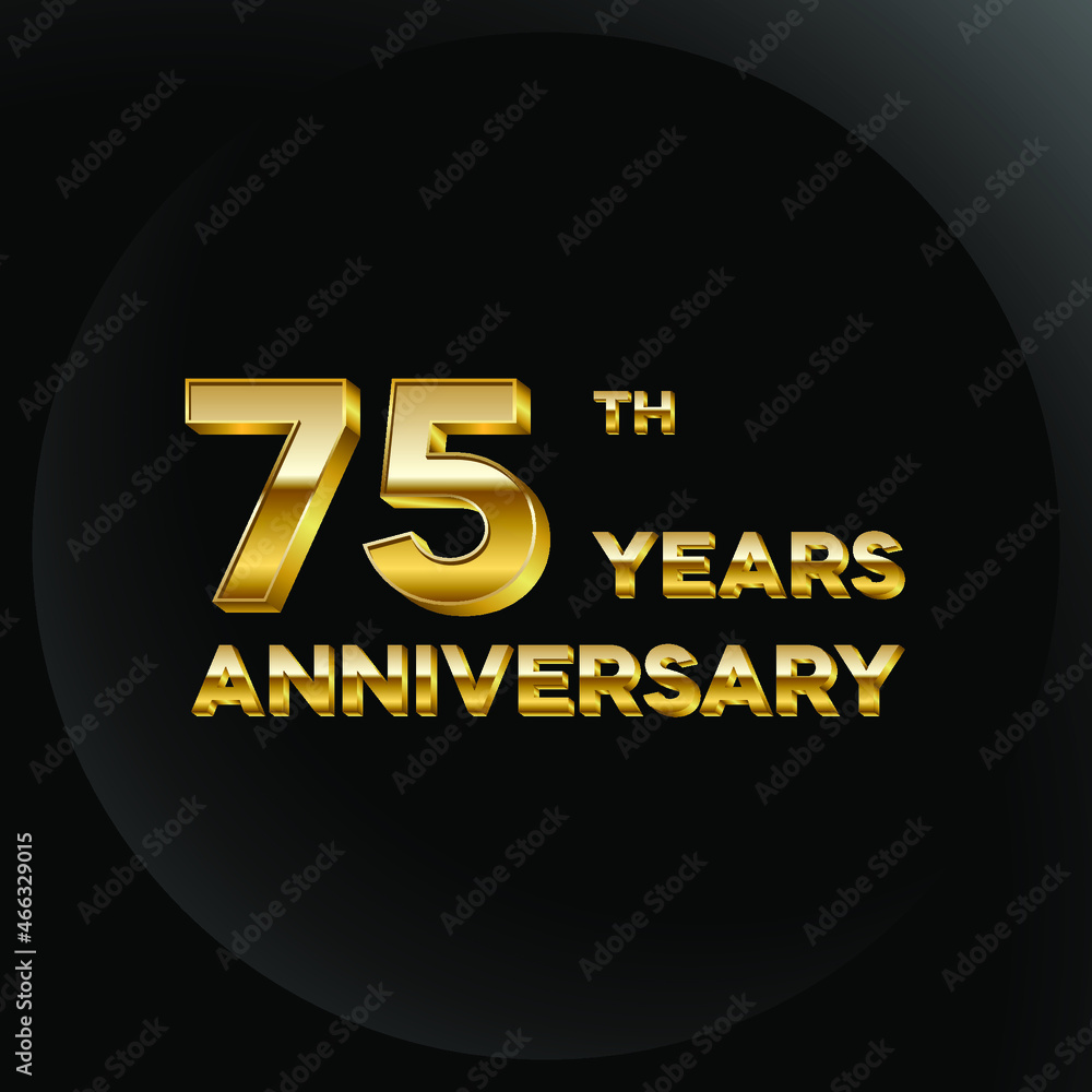 75 years anniversary, 3d vector design for anniversary celebration with ...