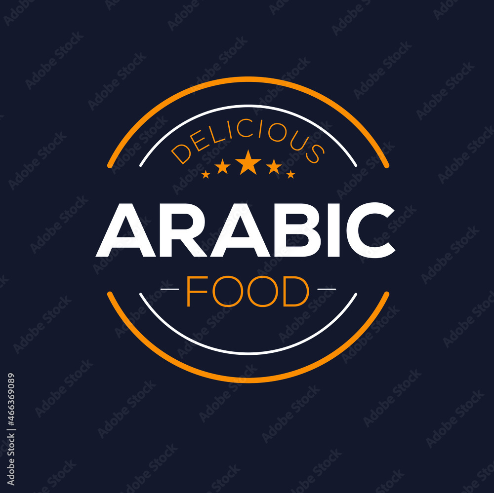 Creative (Arabic food) logo, sticker, badge, label, vector illustration ...