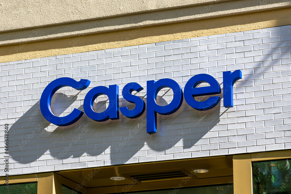 Casper sign on Casper Sleep store. Casper Sleep is an American e ...