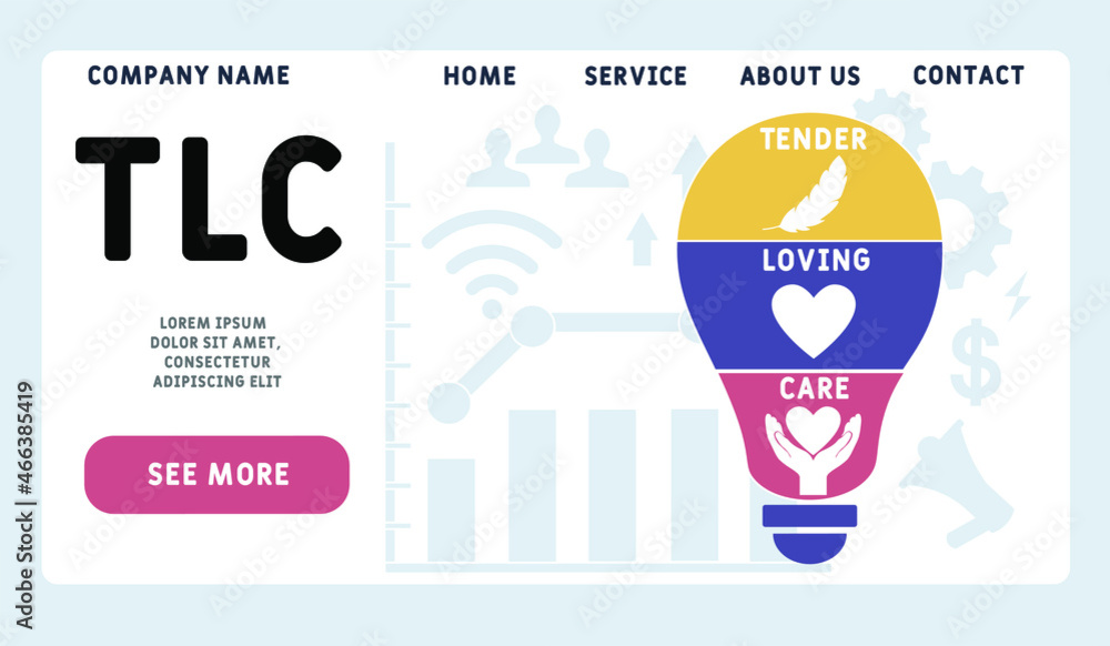 TLC - Tender Loving Care acronym. business concept background. vector ...