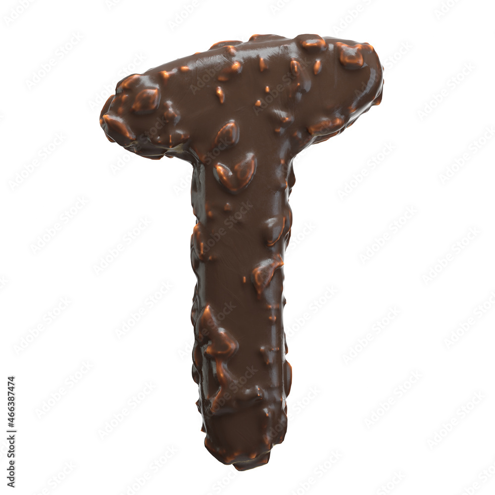 Creative art alphabet of chocolate,3d rendering. Cartoon nuts chocolate ...
