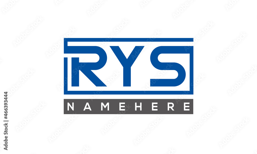 RYS Letters Logo With Rectangle Logo Vector Stock Vector | Adobe Stock