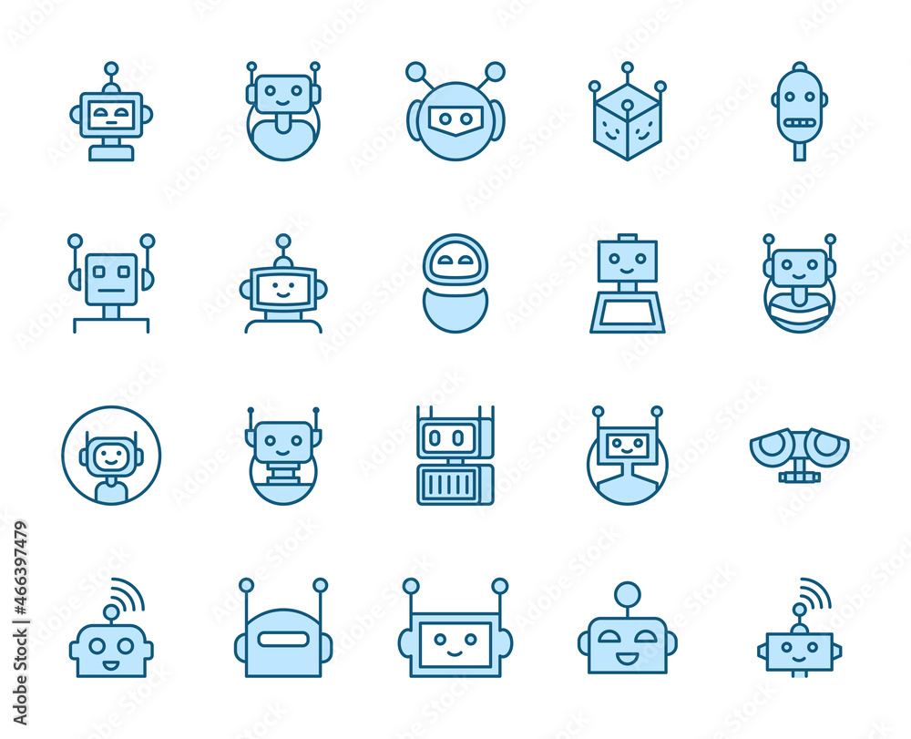 Vecteur Stock Bot icon set. Collection of high quality outline web ...