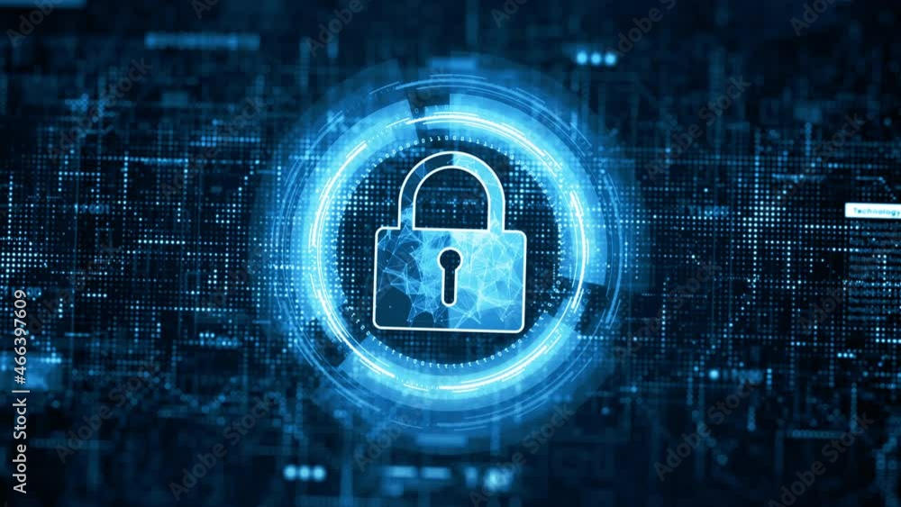 Padlock Icon Cyber Security, Digital Data Network Protection, Future ...