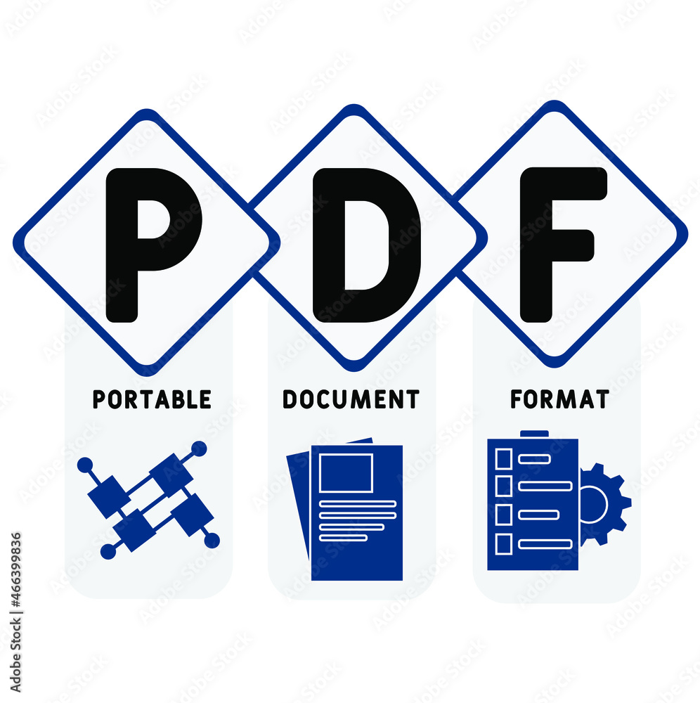 PDF - Portable Document Format acronym. business concept background ...