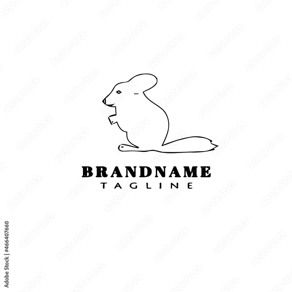 chinchilla logo icon design template black isolated vector illustration ...