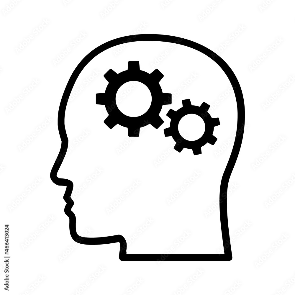 Character AI behavior line art vector icon for games and apps Stock ...