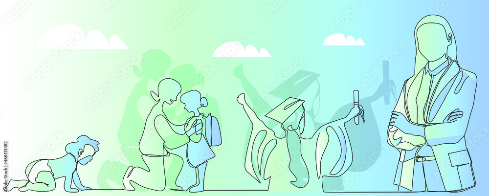 The story of the process from the beginning of a person's life to a ...