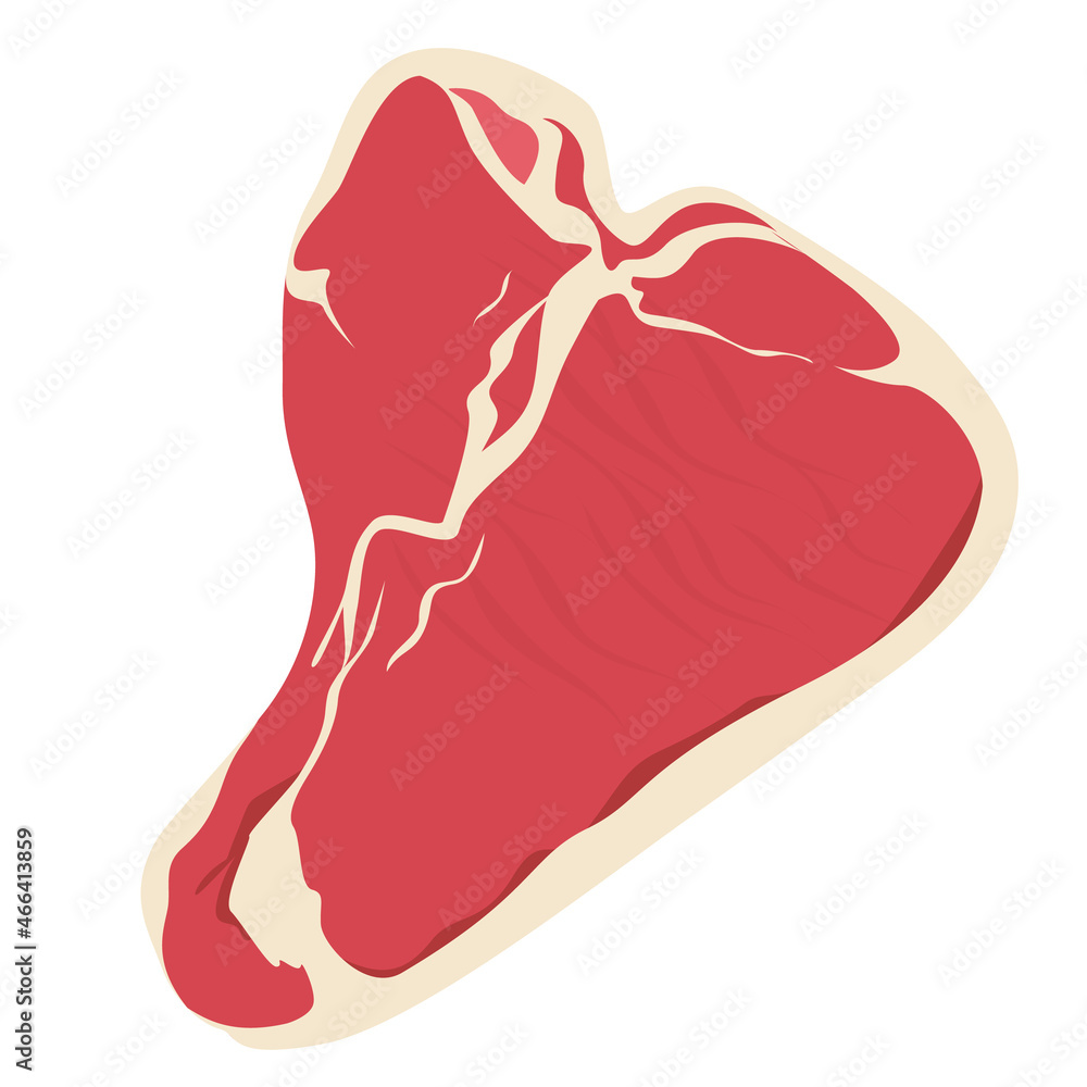 Vettoriale Stock T-bone steak vector isolated. Fresh raw meat ...