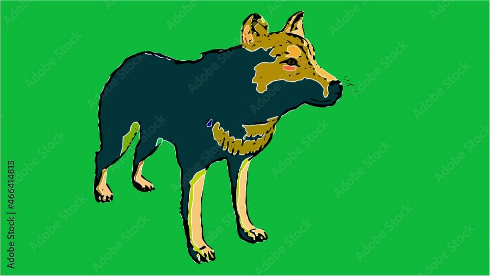 2d animation in comic style - wolf walk Stock Video | Adobe Stock