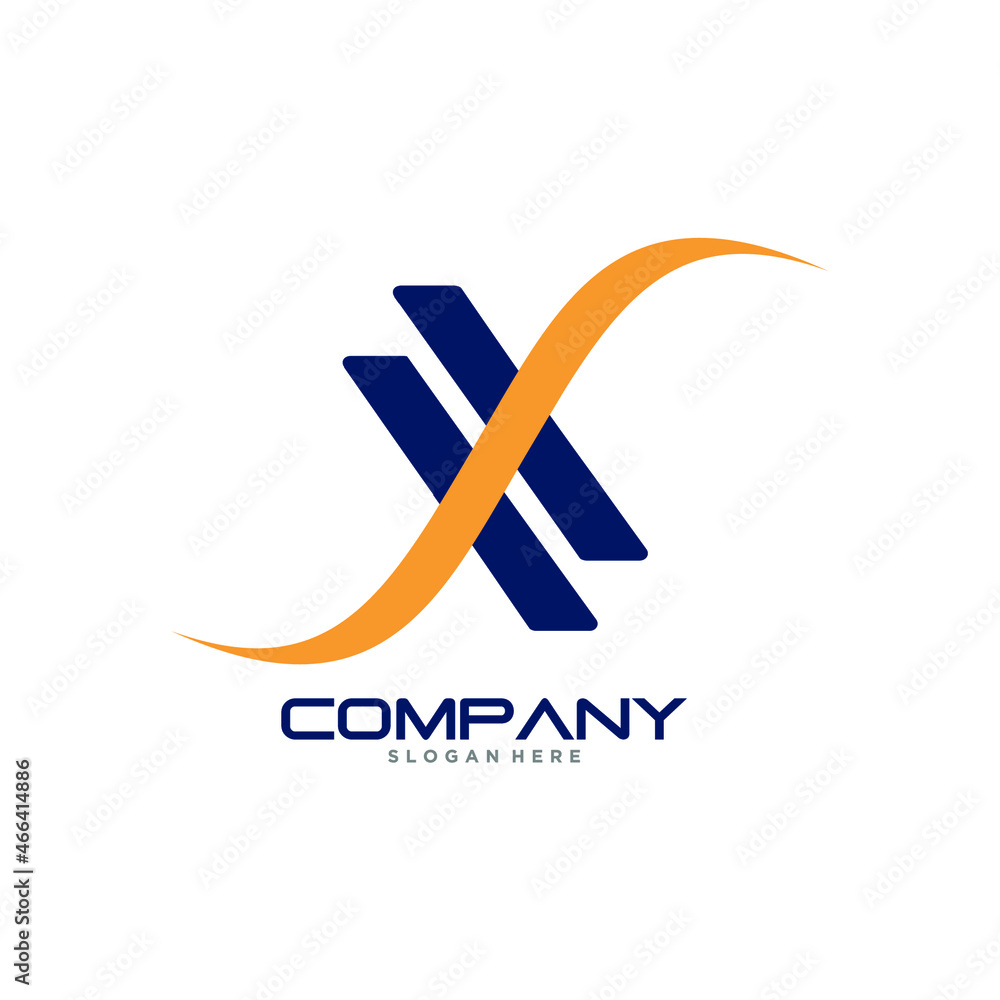 Ribbon style letter X vector logo. X business sign ribbon concept Stock ...